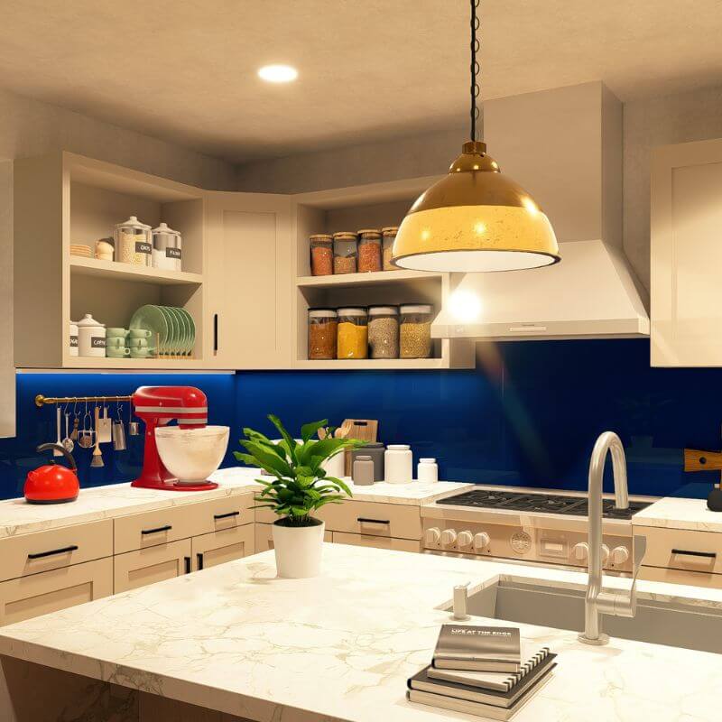 Dark Blue Kitchen Splashback - 610 x 3000mm - Eldhaus – Panel Company