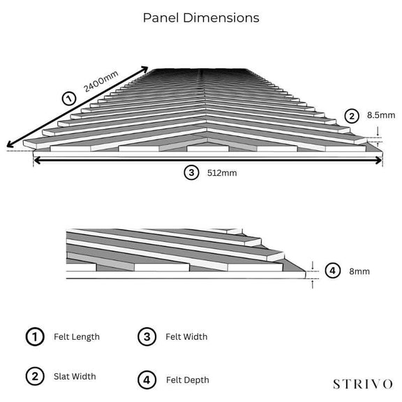 Buy Black Oak Acoustic Herringbone Slat Wall Panel | STRIVO | Panel Co ...