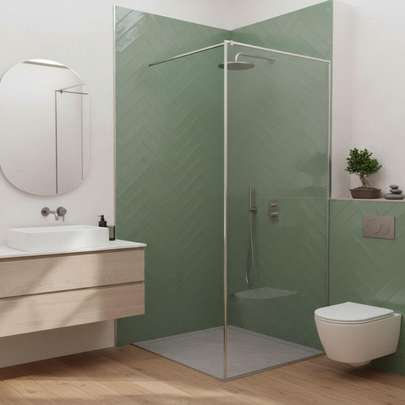 Imprevia Compact Sage Green Herringbone Wall Panel - 1.2M x 2.4M ...