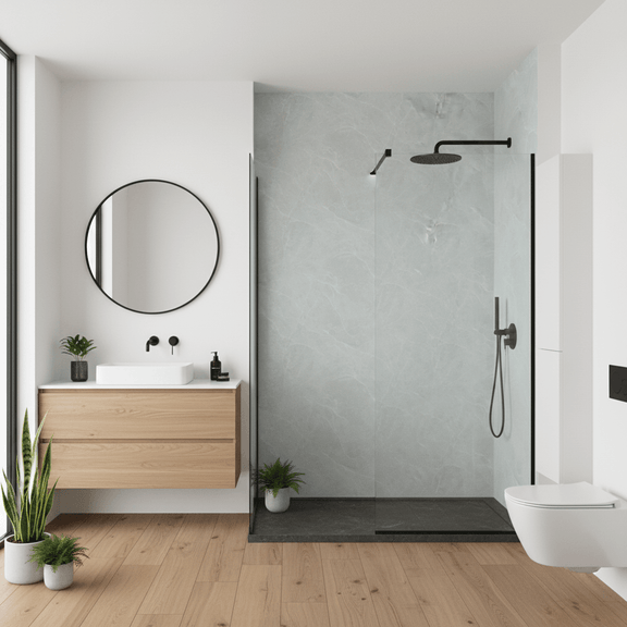 Imprevia Polished Concrete PVC Shower Panel - 1M x 2.4M – Panel Company