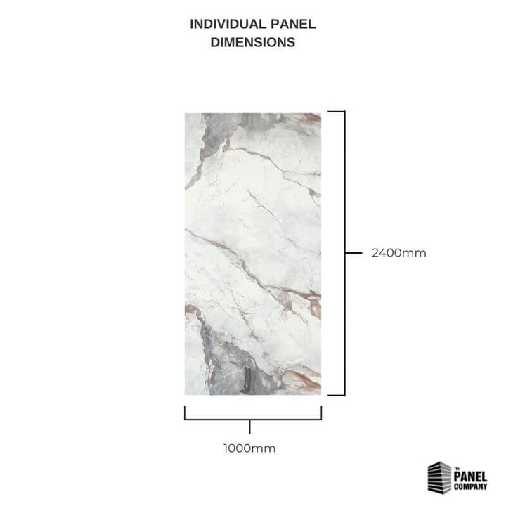 Imprevia Storm Grey Marble PVC Shower Panel - 1M x 2.4M – Panel Company