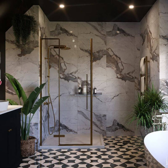 White Marble Tile Wall Panel - 600mm – Panel Company
