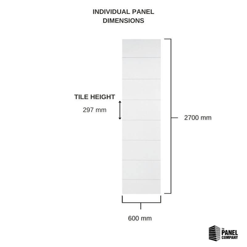 White Tile Wall Panel - 600mm – Panel Company