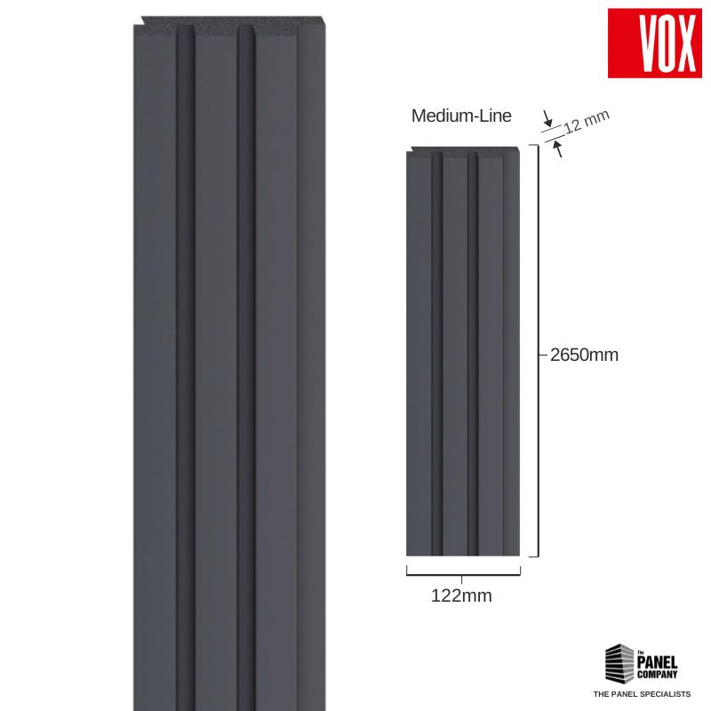Buy Vox Linerio Anthracite Slat Wood Panel | Panel Co – Panel Company