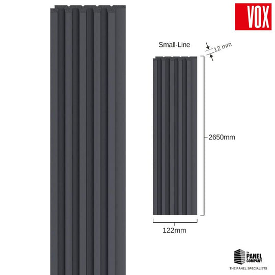 Buy Vox Linerio Anthracite Slat Wood Panel | Panel Co – Panel Company