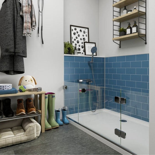 Multipanel Misty Blue Metro Tile Effect Shower Panel – Panel Company