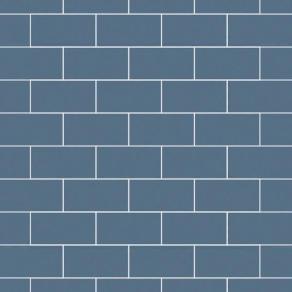 Multipanel Misty Blue Metro Tile Effect Shower Panel
