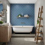 Multipanel Misty Blue Metro Tile Effect Shower Panel