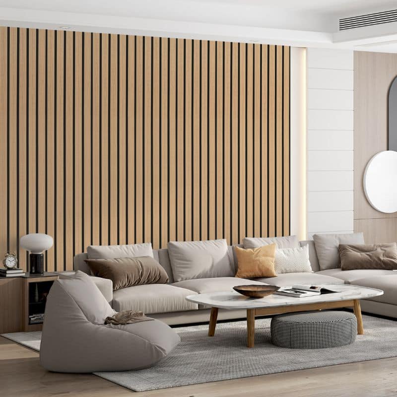 Buy Natural Oak Acoustic Wide Slat Wall Panel | STRIVO PLUS | Panel Co ...