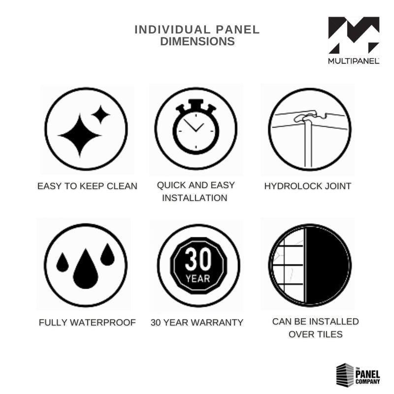 Multipanel White Gypsum Large Tile Effect Shower Panel – Panel Company