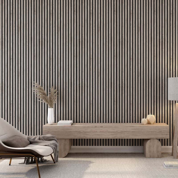 Buy Acoustic Silver Oak Slat Wall Panelling | Feature Wall | Panel Co