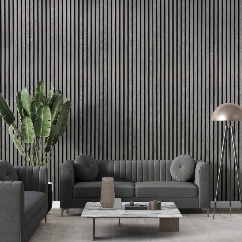 STRIVO Acoustic Slat Panel - Dark Grey Oak – Panel Company