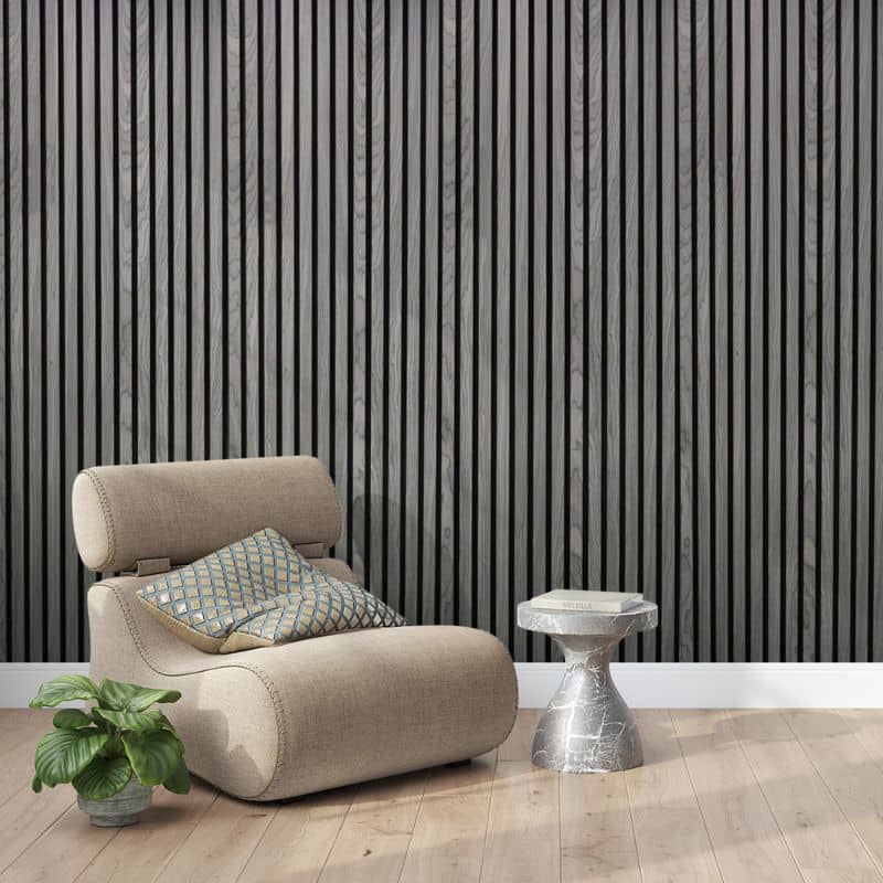 STRIVO Acoustic Slat Panel - Dark Grey Oak – Panel Company