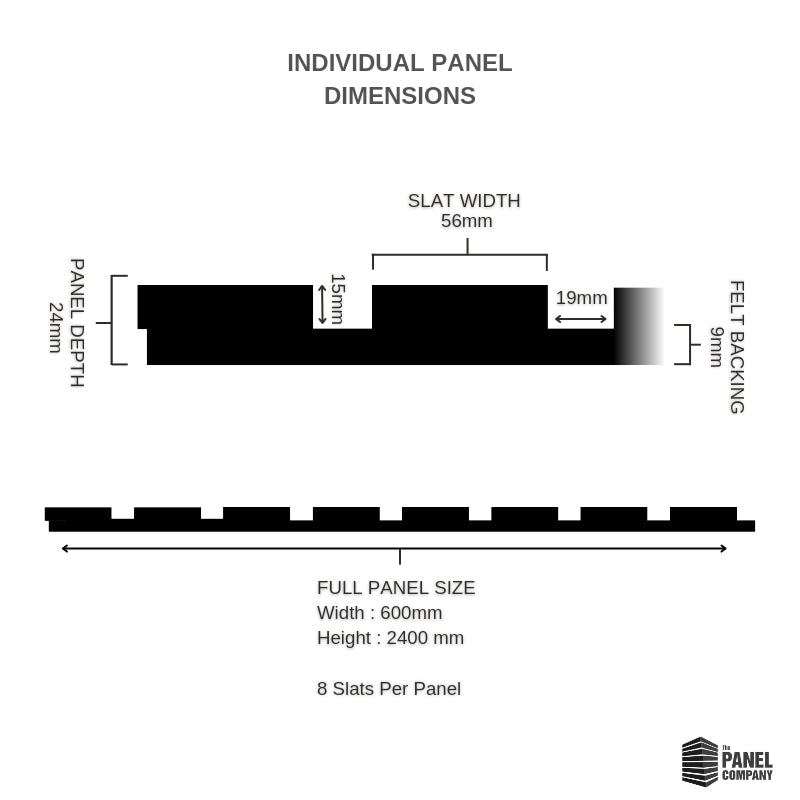 Grey Oak Wide Slat Wall Panels | STRIVO PLUS | The Panel Company